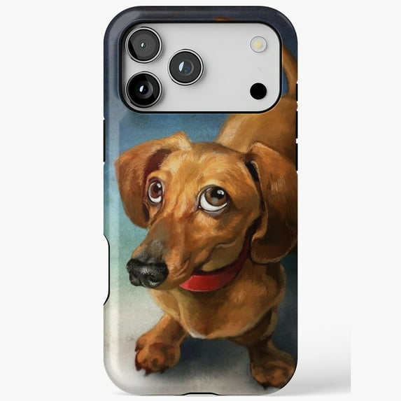 A Dachshund Dog Cute Portrait Art Themed Graphic iPhone 11 through 17 ...