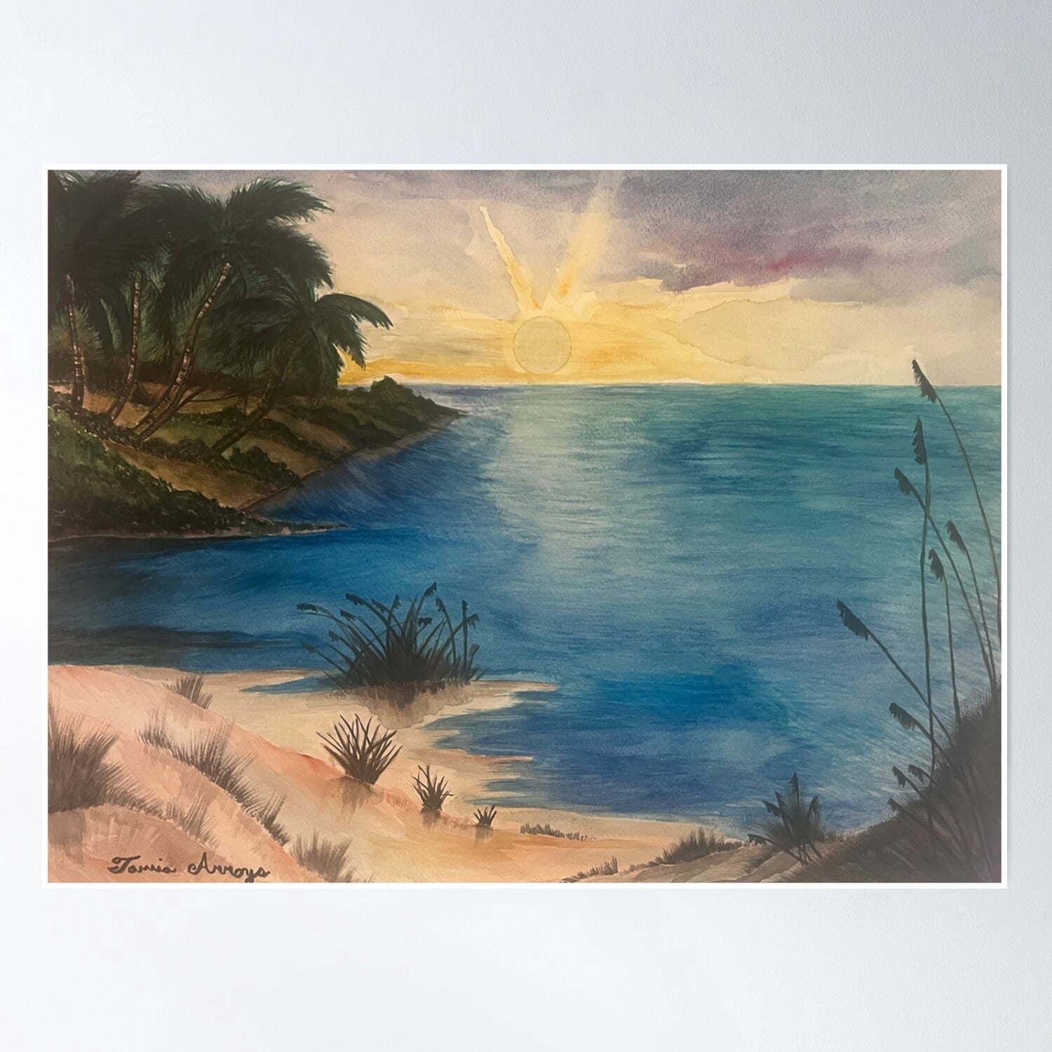 A Day At The Beach Poster Wall Art Modern Wall Decor Wall Art Home ...