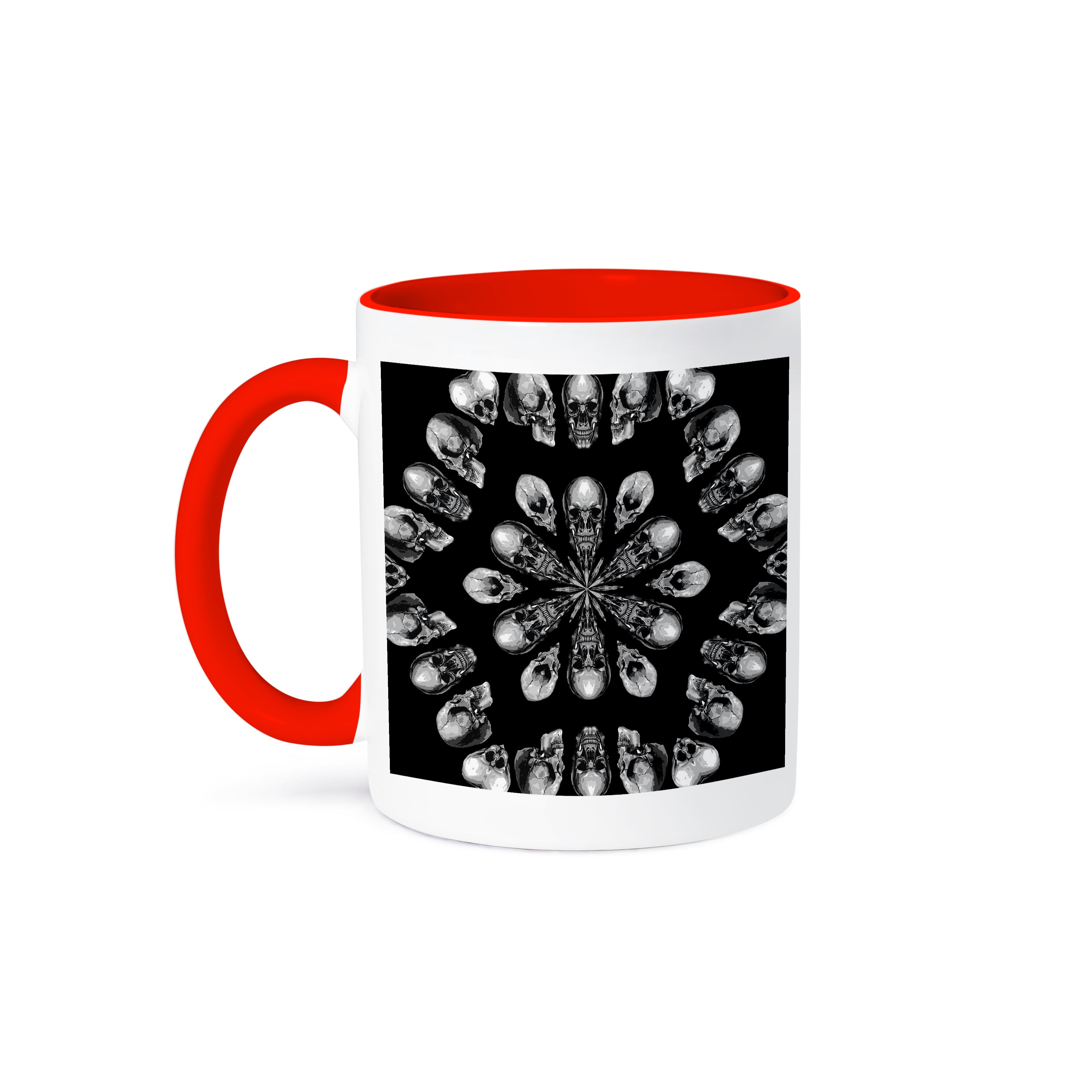 3dRose, A Death Hex Skull Vector Art Kaleidoscope, 15oz Two-Tone Red ...