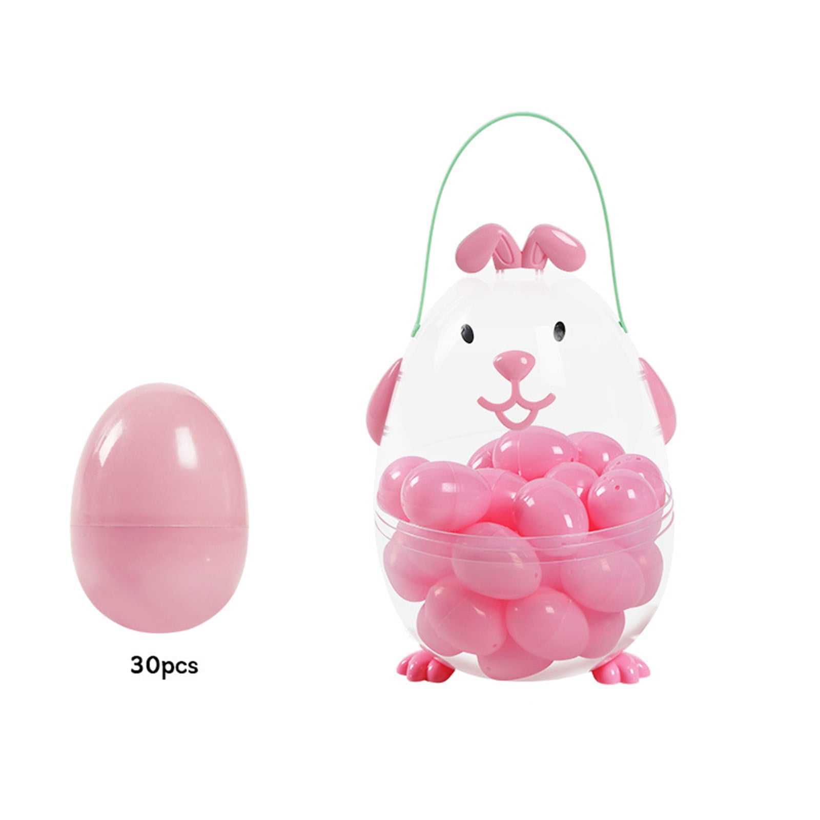 A Decorative Easter Bunny Candy Container Fillable Egg-Shaped Plastic ...
