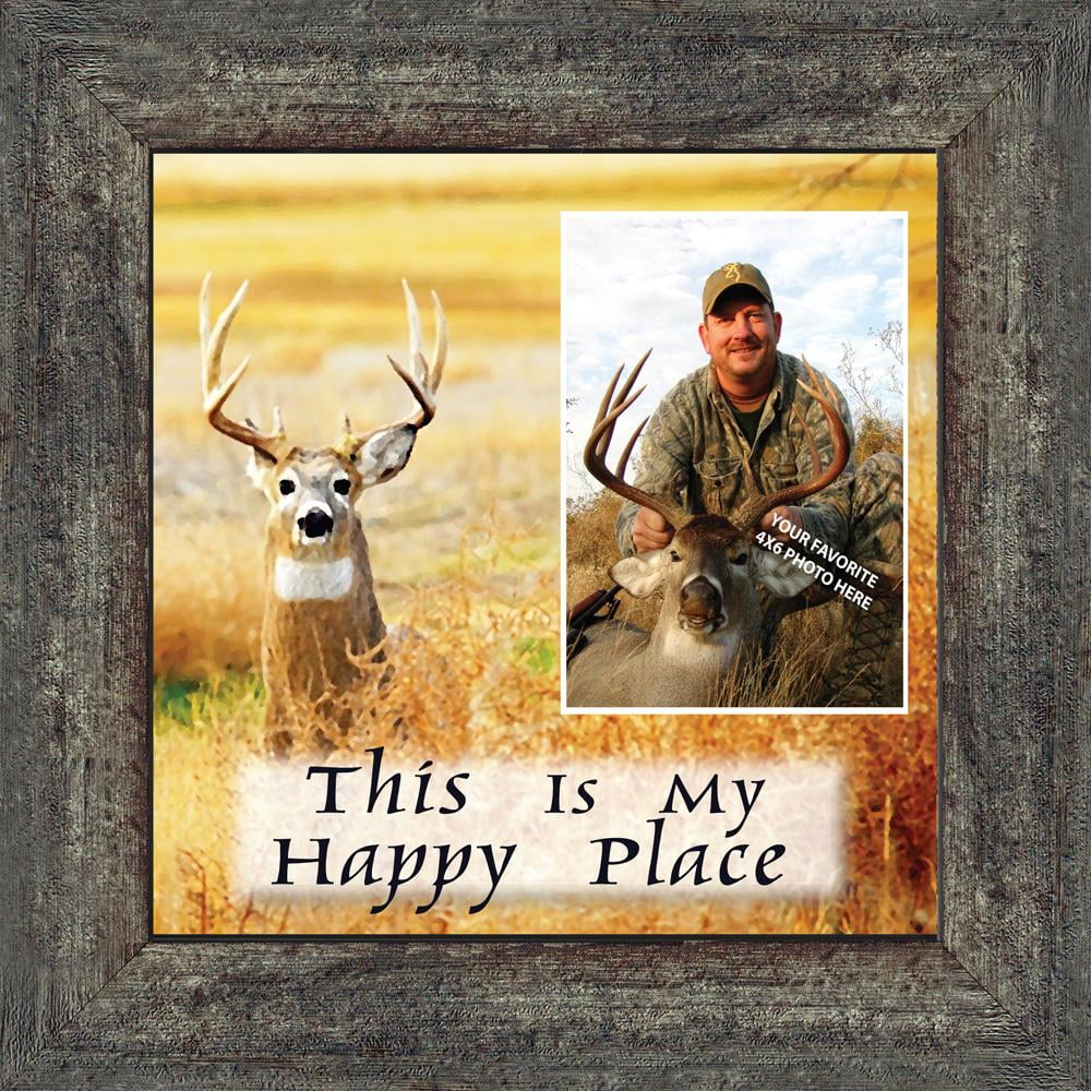 A Deer Hunters Happy Place, Framed Hunting Picture, 10X10 9727 ...