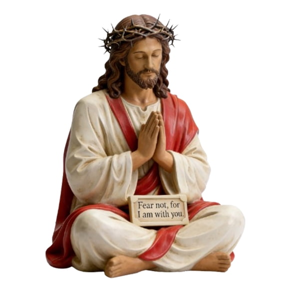 A Desk Figurine Handmade Sitting Christ Statue Resin Decor Religious ...