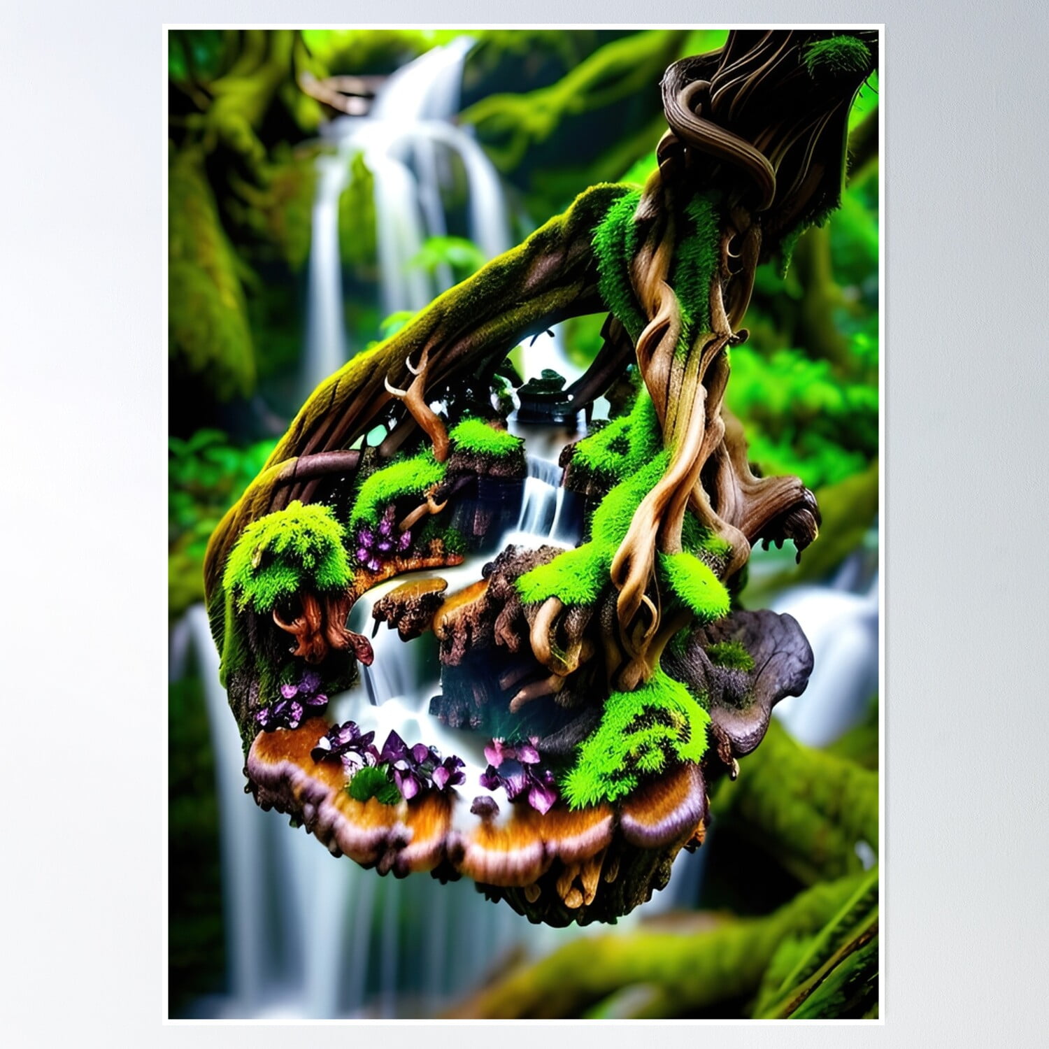 A Detailed Beautiful Lush Fairycore Elf Forest Poster Wall Art, Modern ...
