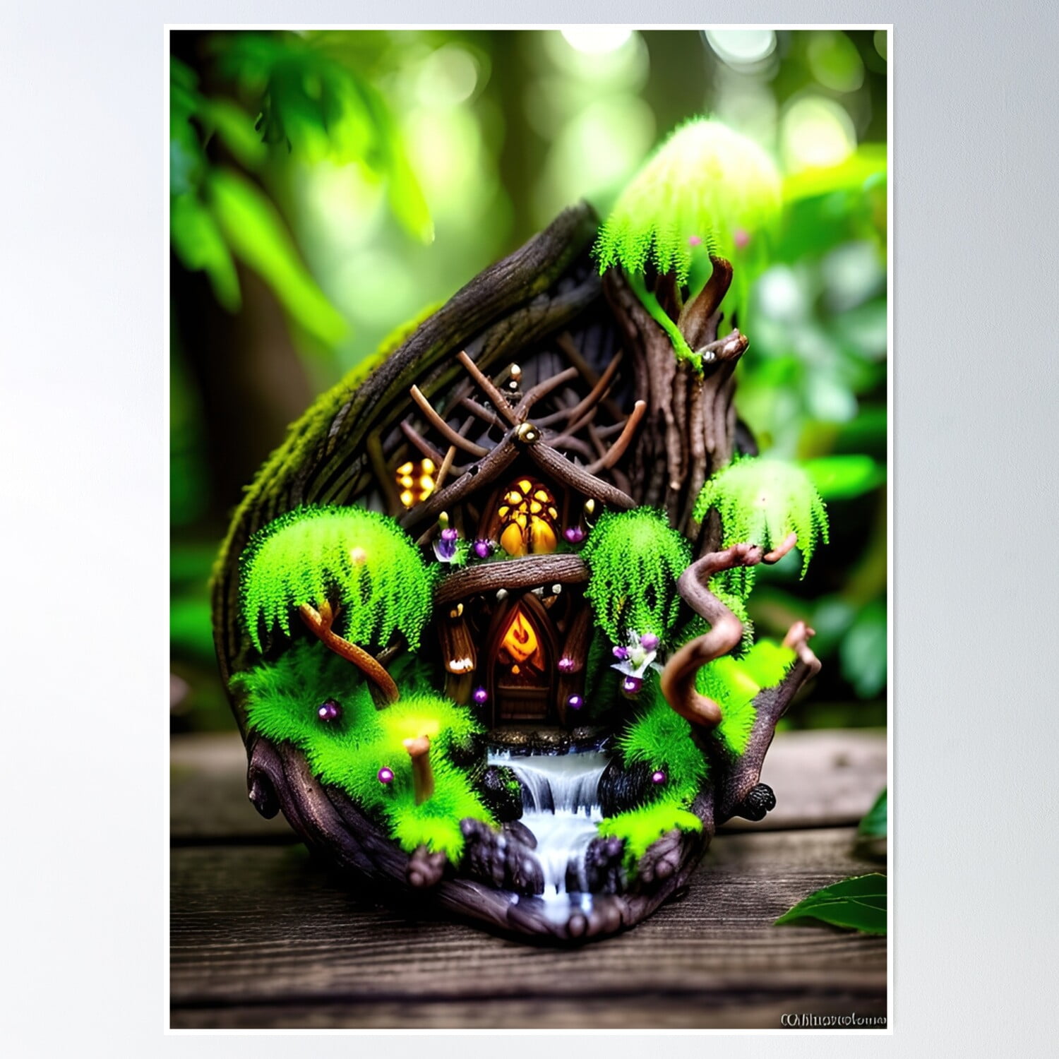 A Detailed Beautiful Lush Fairycore Elf Forest Poster Wall Art, Modern ...