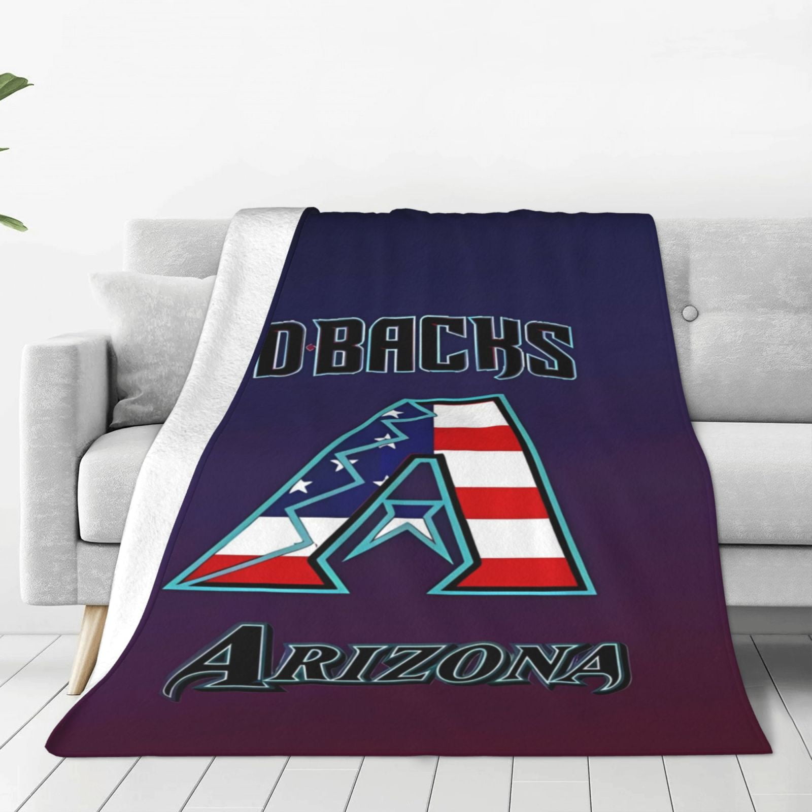 A_Diamondbacks Custom Cozy Flannel Blanket, Baseball Team Themed Multi ...