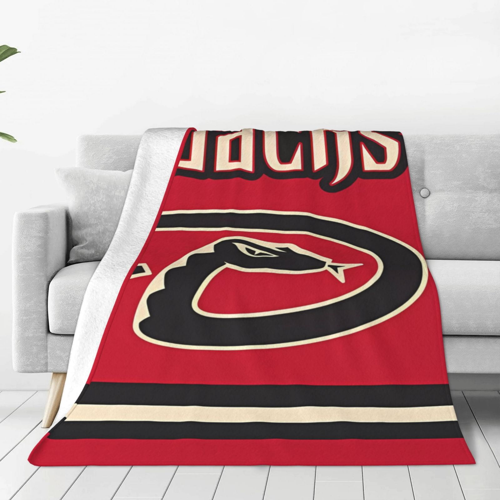 A_Diamondbacks Custom Cozy Flannel Blanket, Baseball Team Themed Multi ...