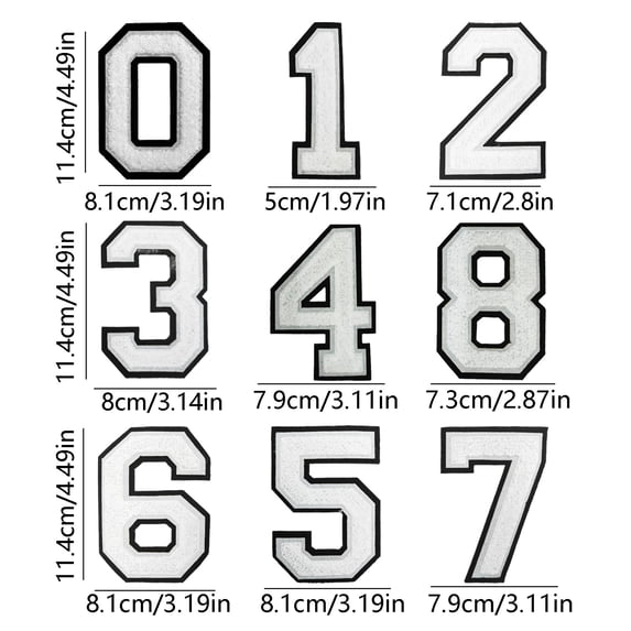 A Digital Patch 1 Pcs 4.2 Inch White Letter Or Number On Big Numerals ...