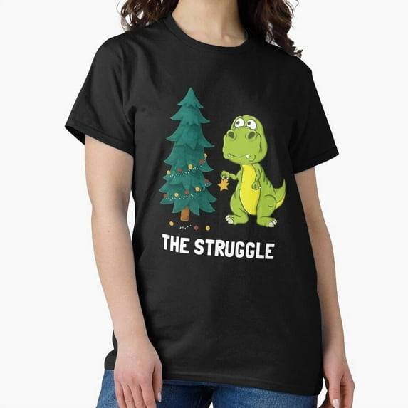 A Dinosaur Christmas Tree Struggle A Funny Holiday T-Rex H10073 T-Shirt ...