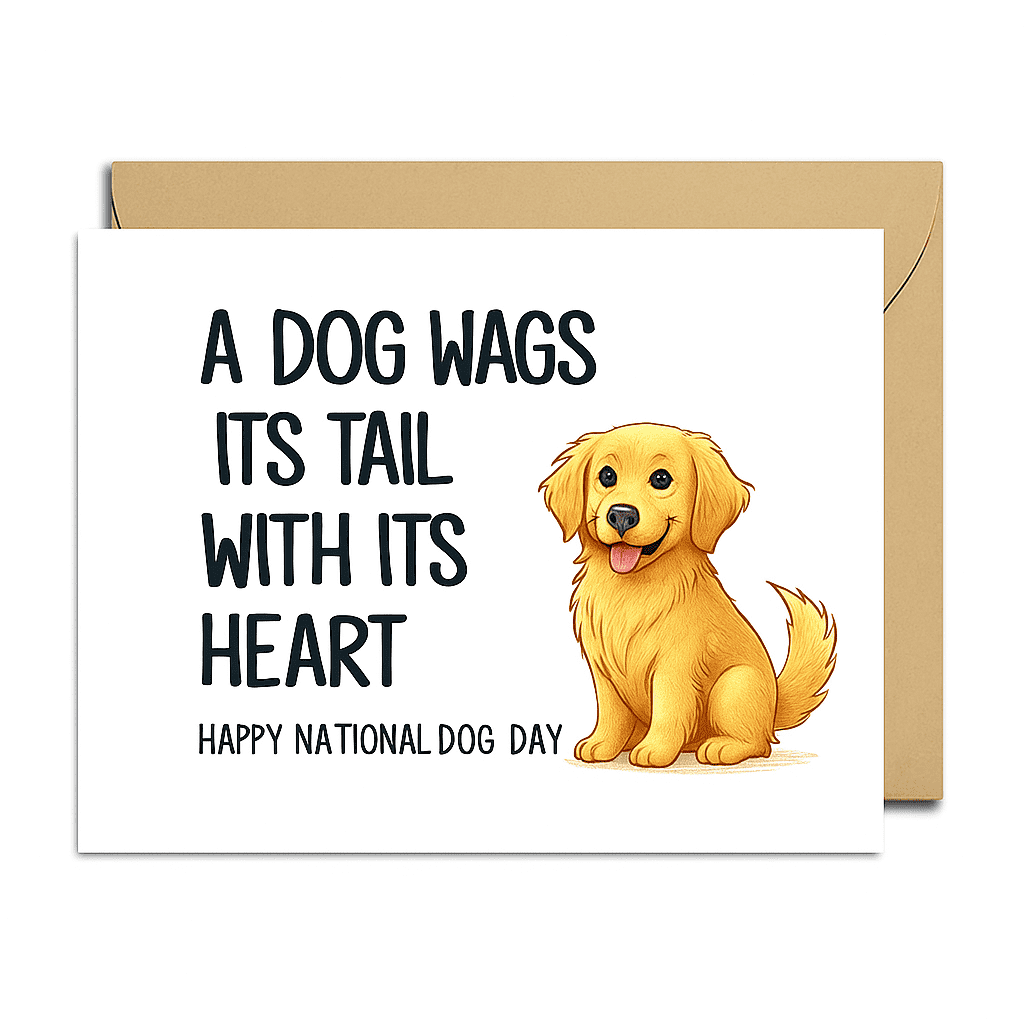 A Dog Wags Its Tail With Its Heart – Heartwarming National Dog Day Card ...