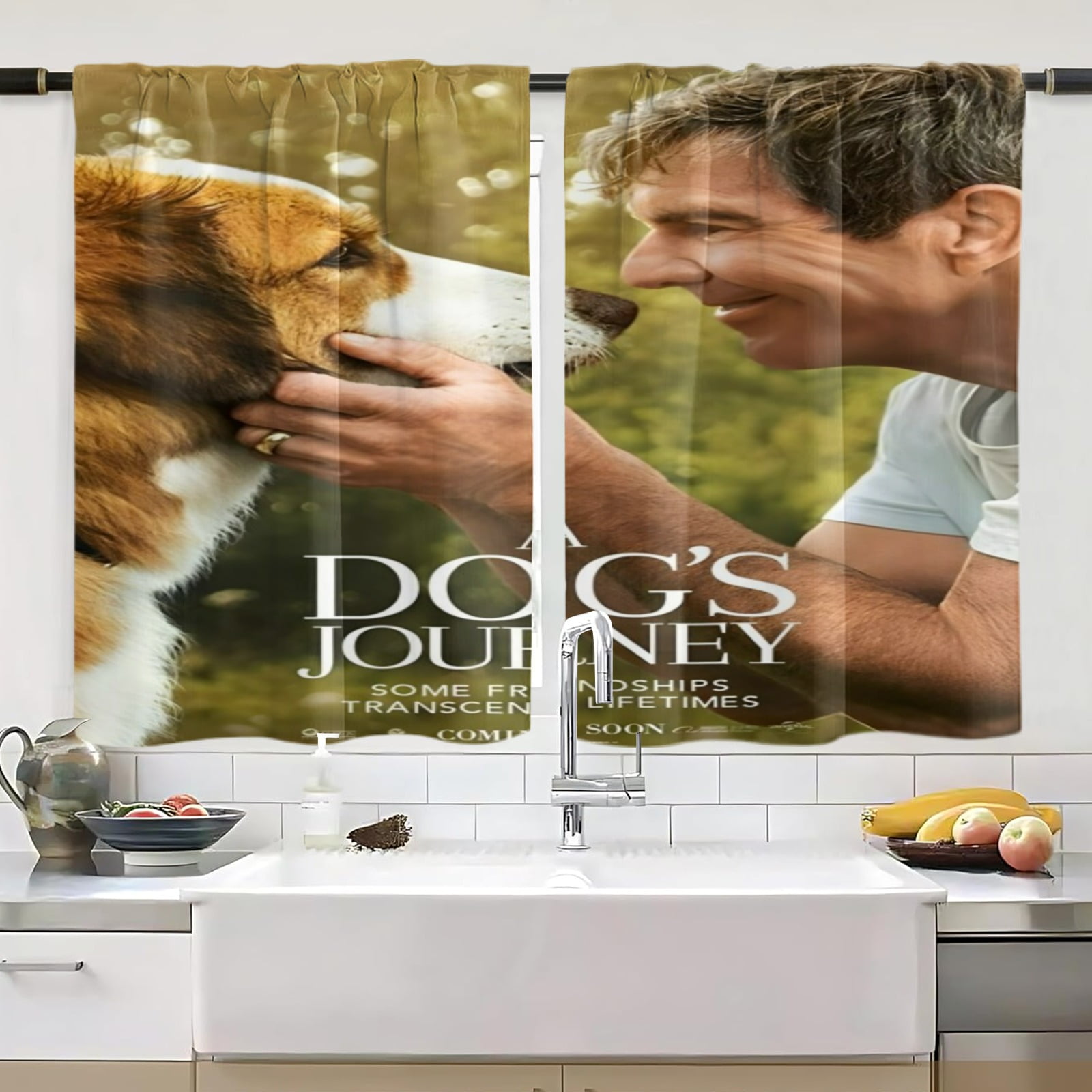 A Dog’s Journey Window Curtain - 2 Panels(28"x40") - Walmart.com