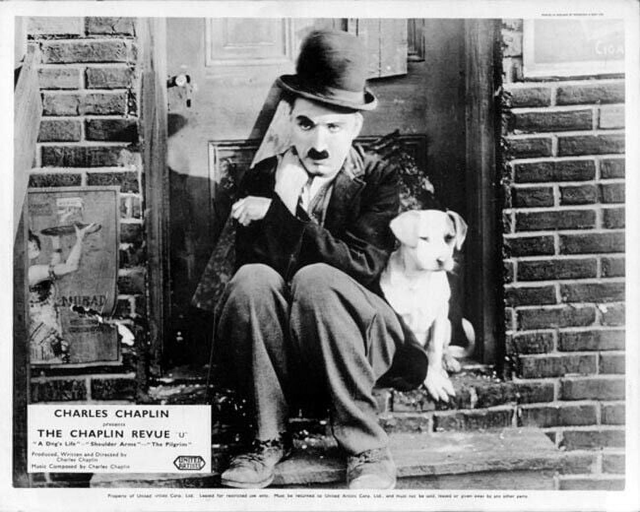 A Dog's Life 1918 movie Charles Chaplin in doorway with dog Scraps 8x10 ...