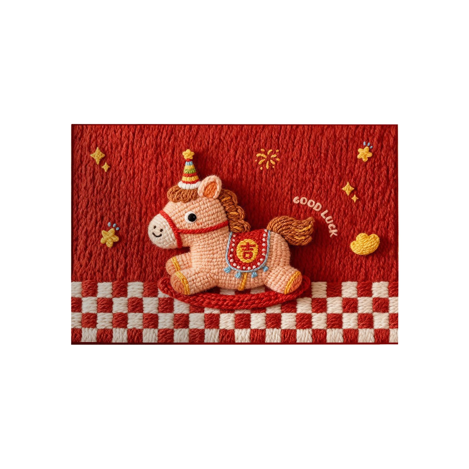 A Doormat Horse Print Red Non Slip Absorbent Entrance Rug For Front ...