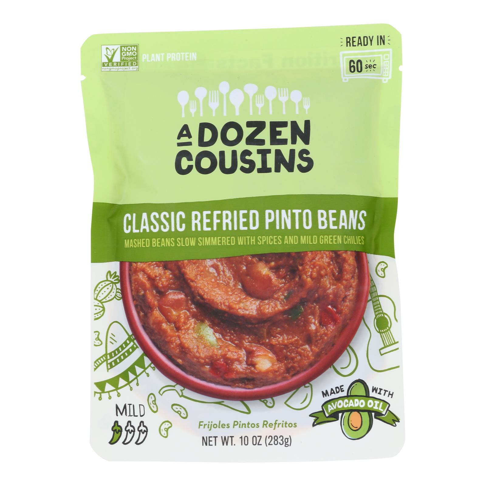 A Dozen Cousins Classic Refried Pinto Beans, 10 oz pouch - Walmart.com
