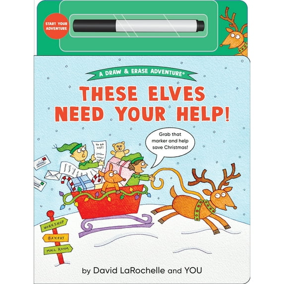 A Draw & Erase Adventure These Elves Need Your Help!, (Board Book ...