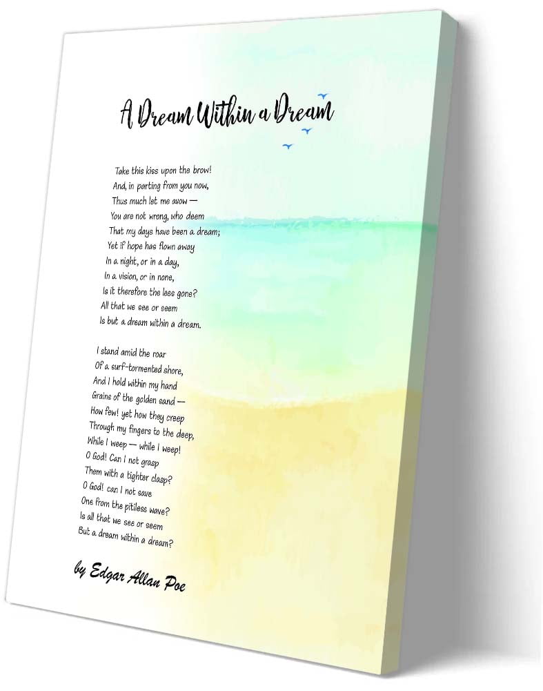 A Dream Within A Dream Poetry Quote Wall Decor Edgar Poe Poem Print ...