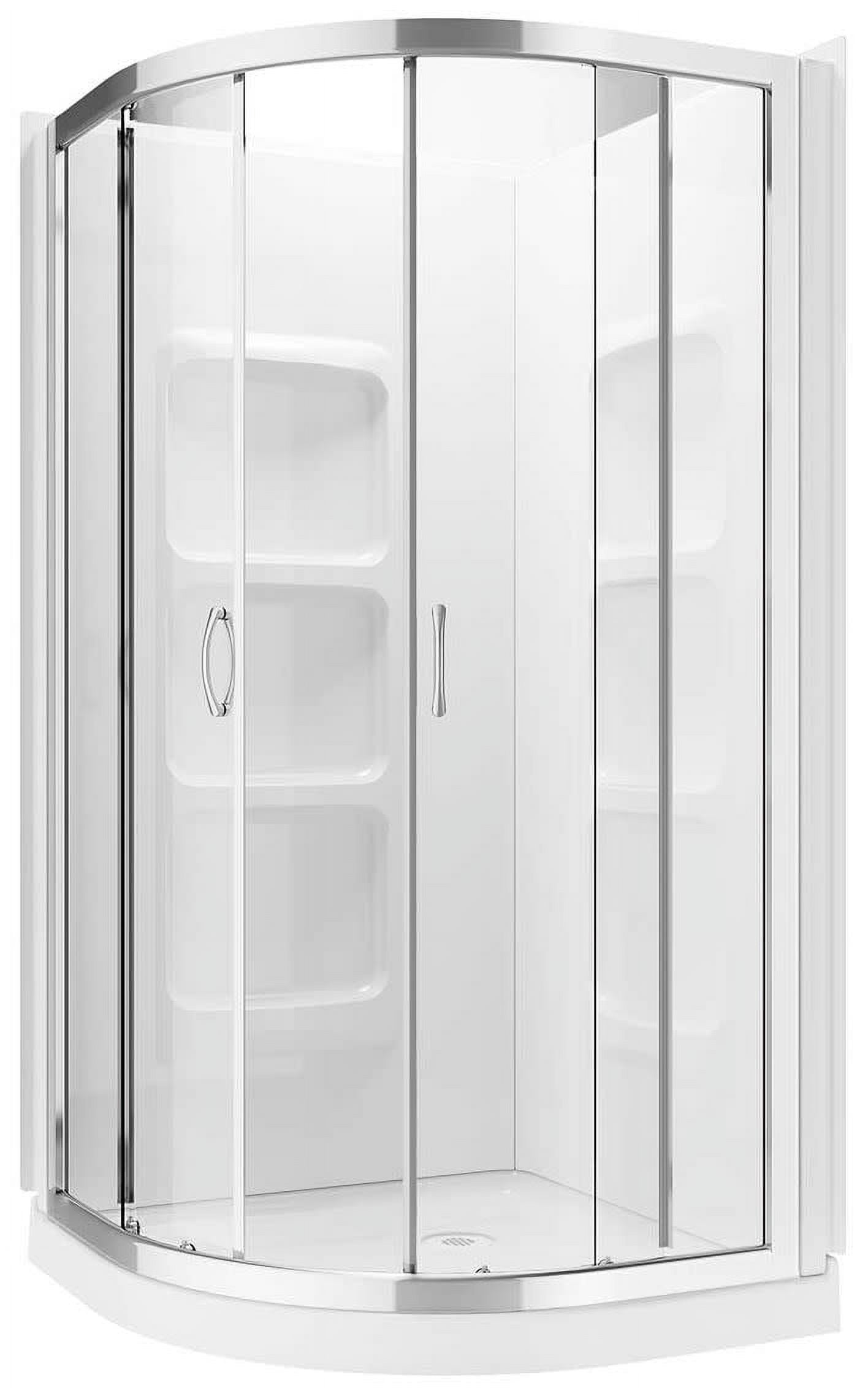 A&E Bath and Shower Mona-36-KIT Neo-Round Acrylic Shower Kit with Clear ...