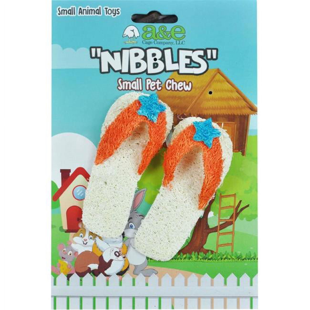 A&E Cage 644168 Nibblers Loofah Flip Flops for Small Animal Toy - Small ...