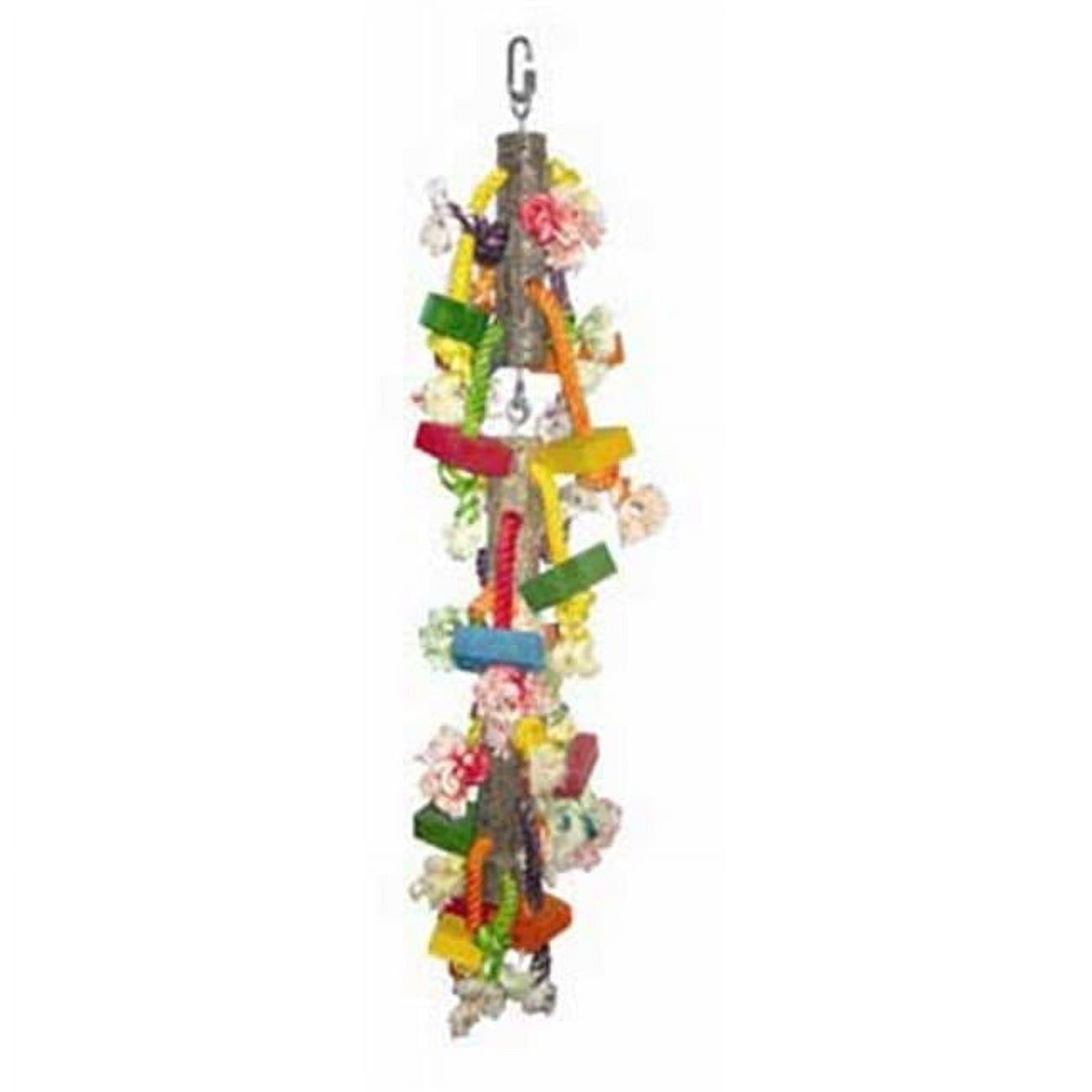 A & E Cage Co. BAEHB131 Real Wood With Hanging Blocks On Rope Toy For ...