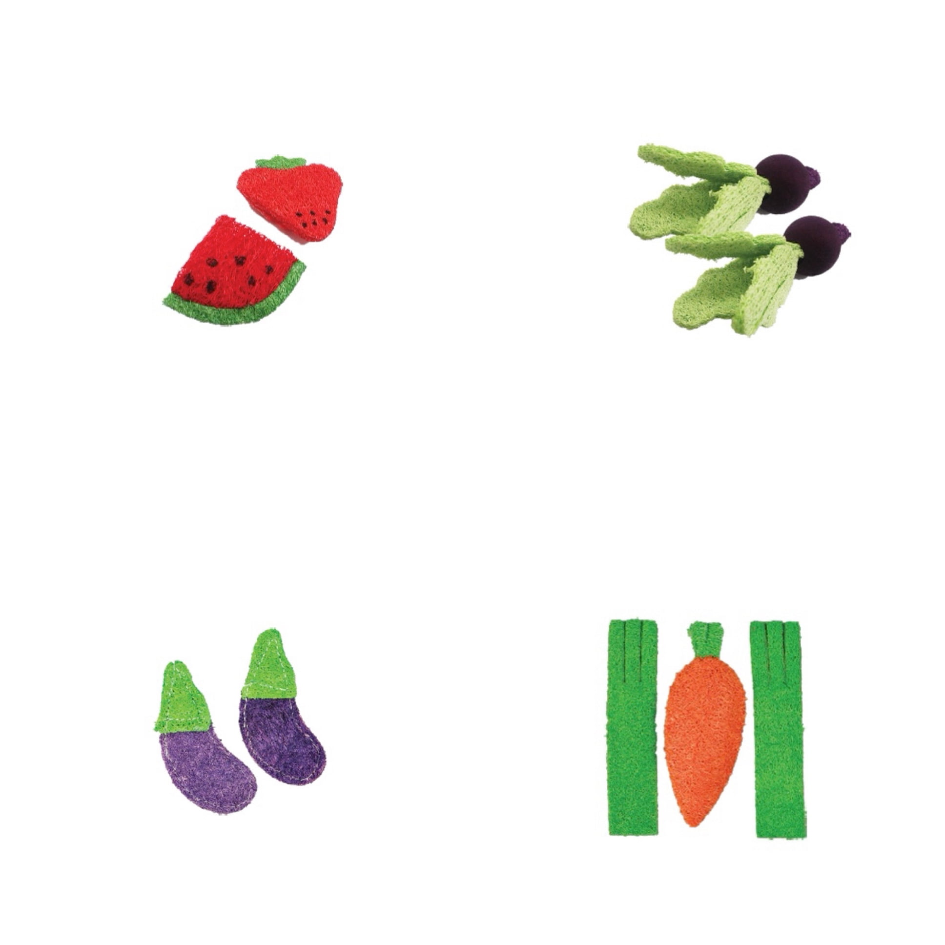 A&E Cage Co. Nibbles Fruit and Veggie Bundle, 4 Loofah Toy Set for ...
