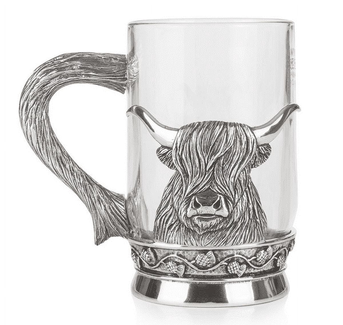 A E Williams Highland Cow Glass Tankard Scotland Gift Dinner Party or ...