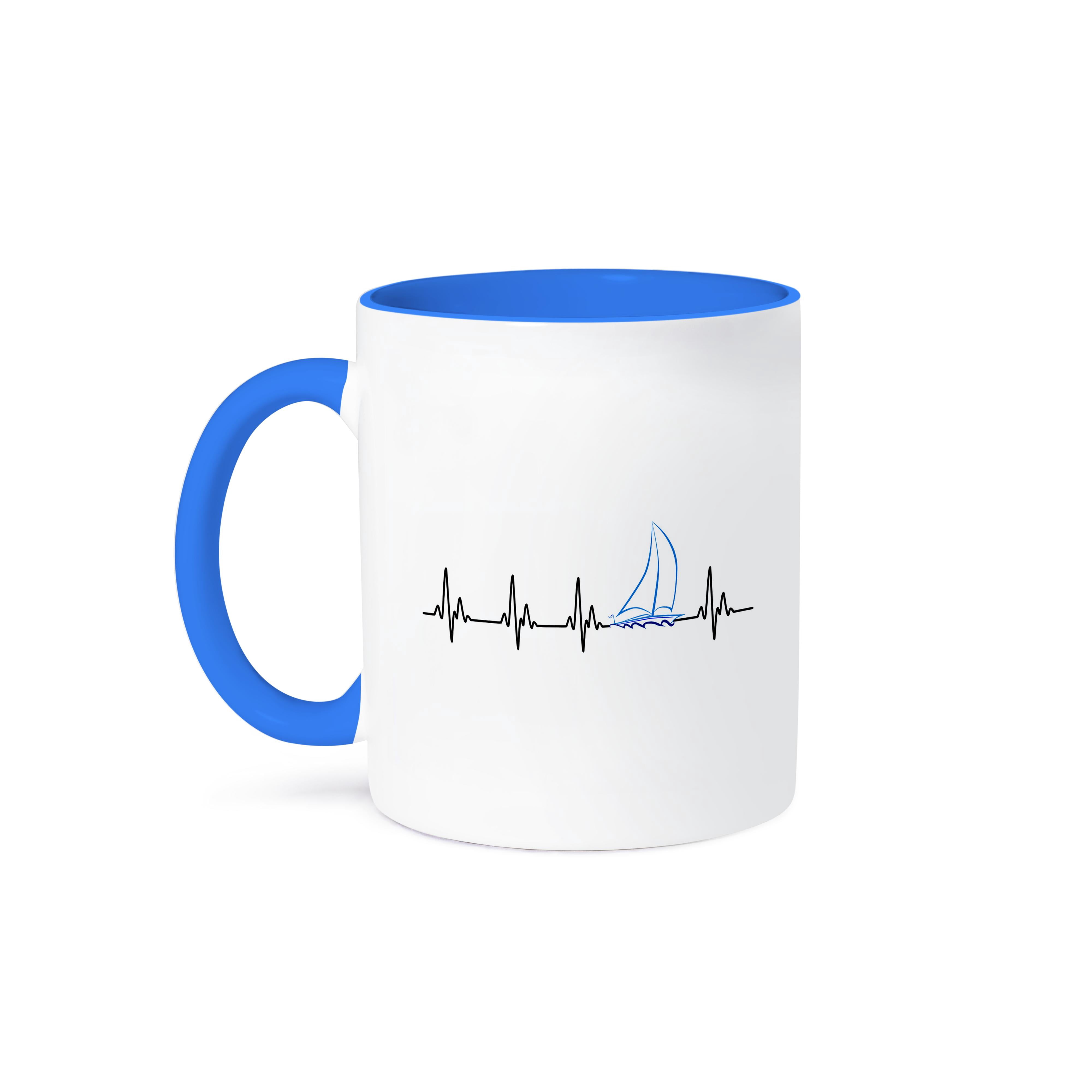 3dRose, A EKG heartbeat line and sailboat for all who love to sail ...