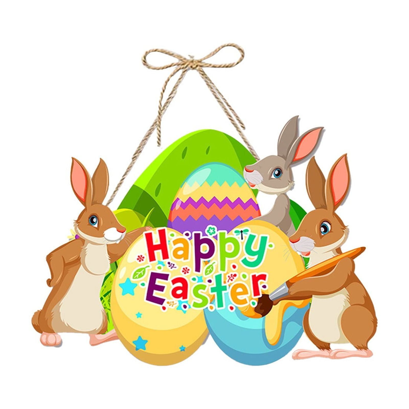 A Easter Bunny Paper Door Hanging Party Scene Decoration Pendant For ...