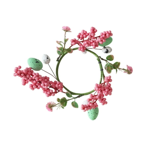 A Easter Candle Wreath With Berry And Egg Decorations Center For Candle ...
