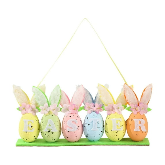 A Easter Decorative Eggs With Bunny Ears Flowers And Letters Festive ...