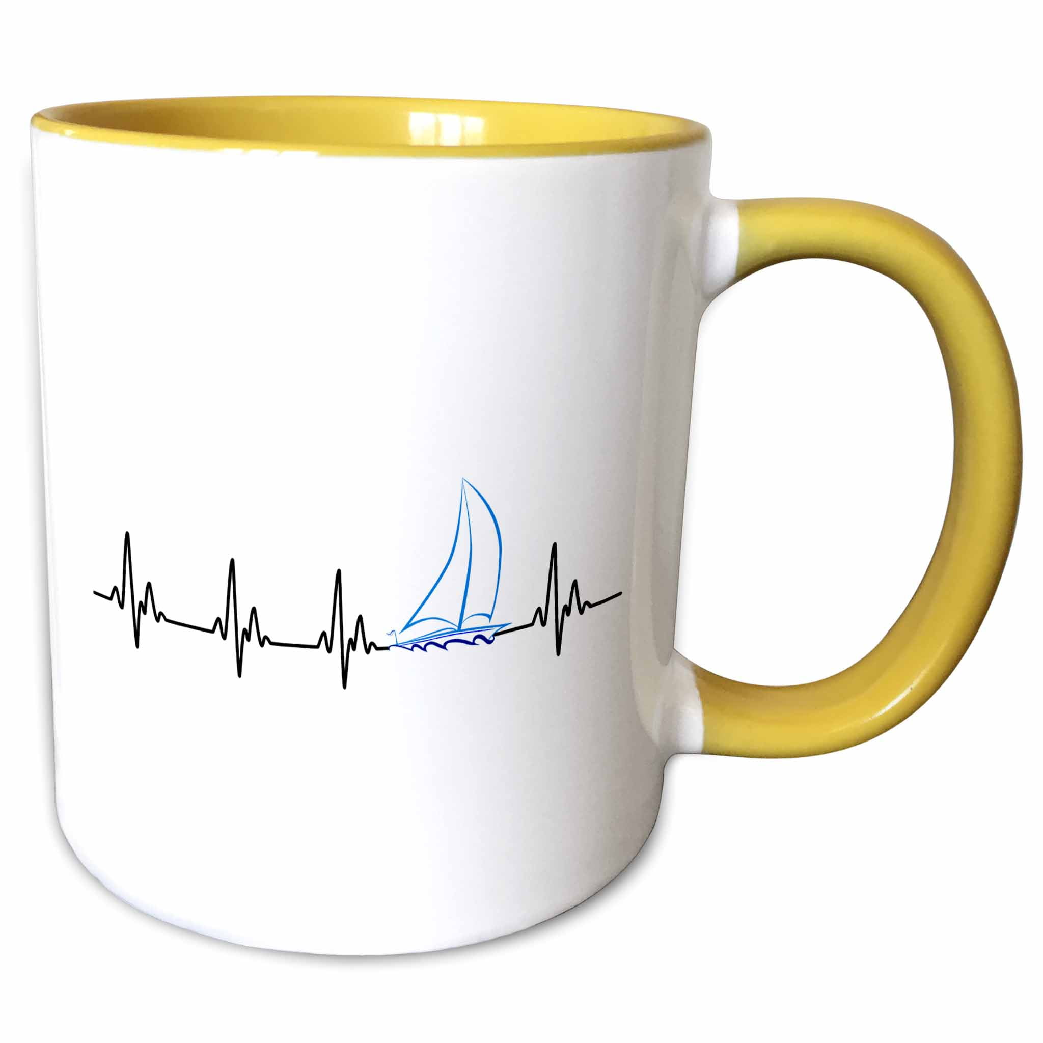 3drose, a Ekg Heartbeat Line and Sailboat for All Who Love to Sail ...