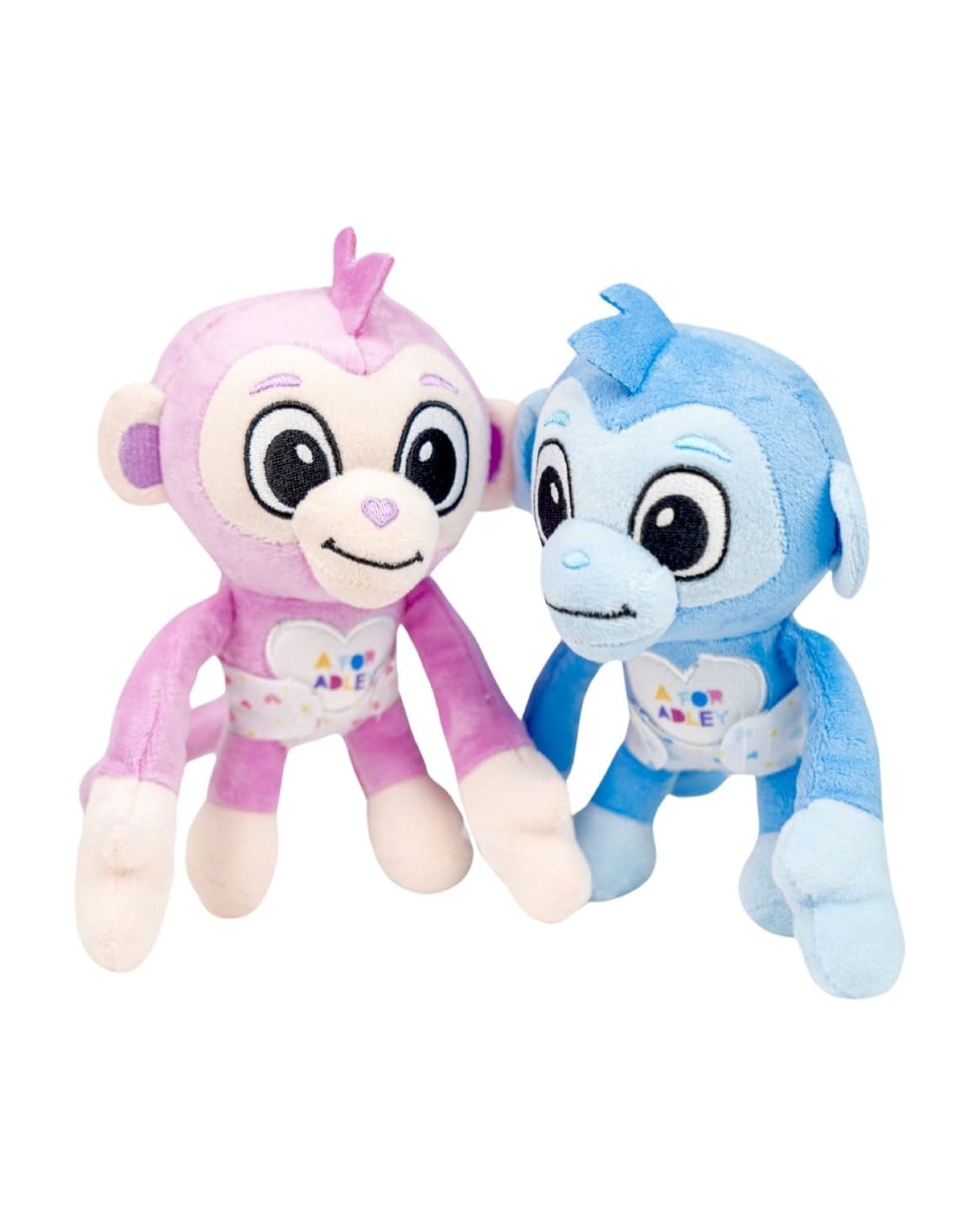 A FOR ADLEY Baby Monkey Buddies, The Pink and Blue Plush Monkeys Come ...