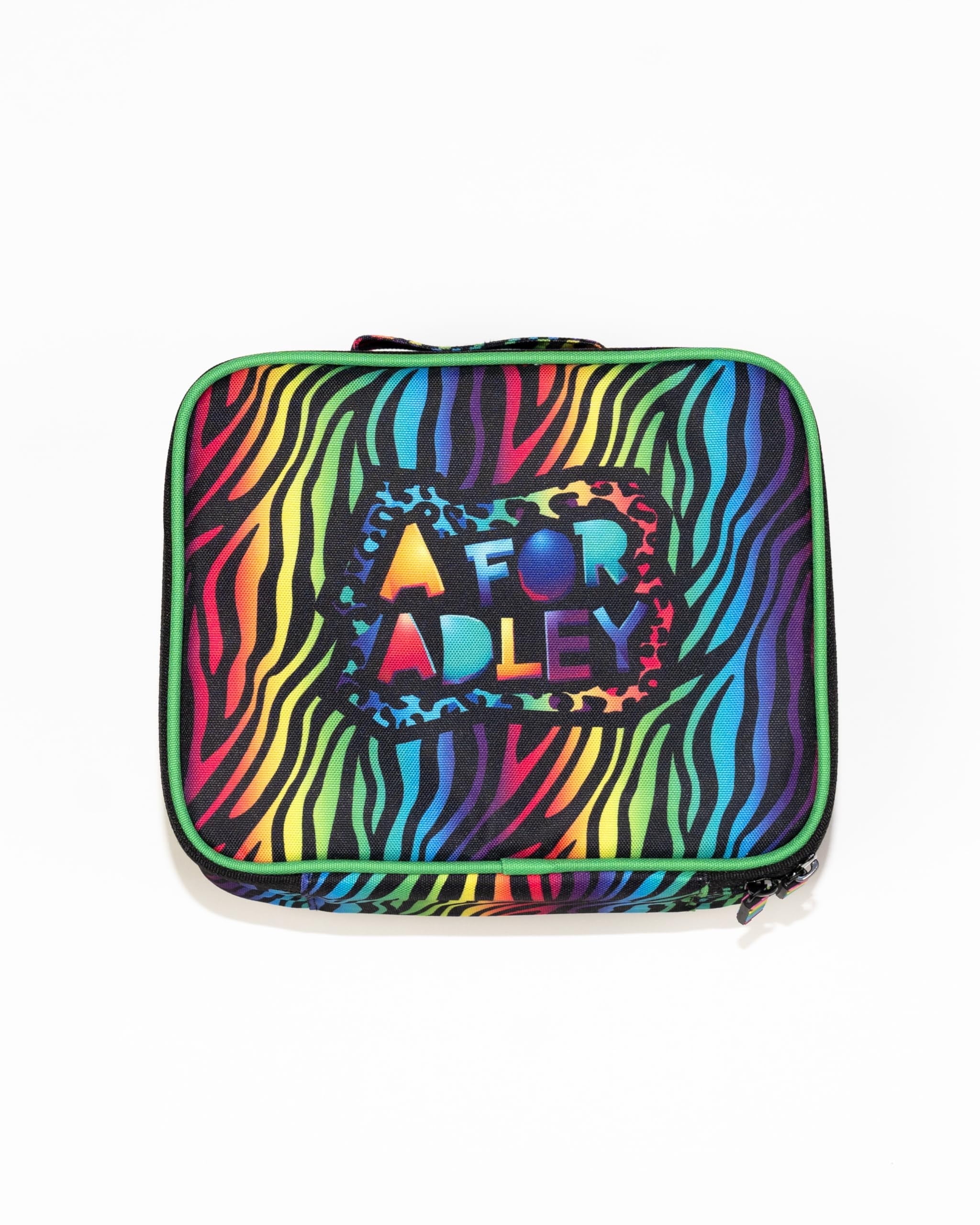 A for Adley Lunchbox. Featuring Adley's Neon Rainbow Friends on a Zebra ...