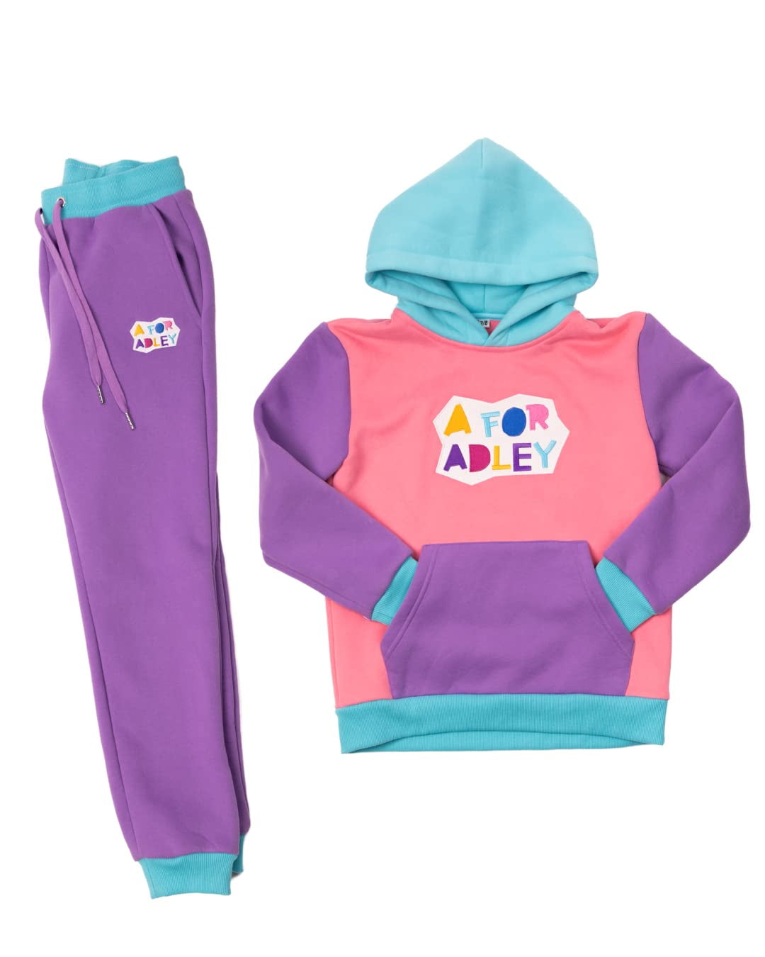 A FOR ADLEY Merch Super Soft Matching Color Block Fleece Set With ...