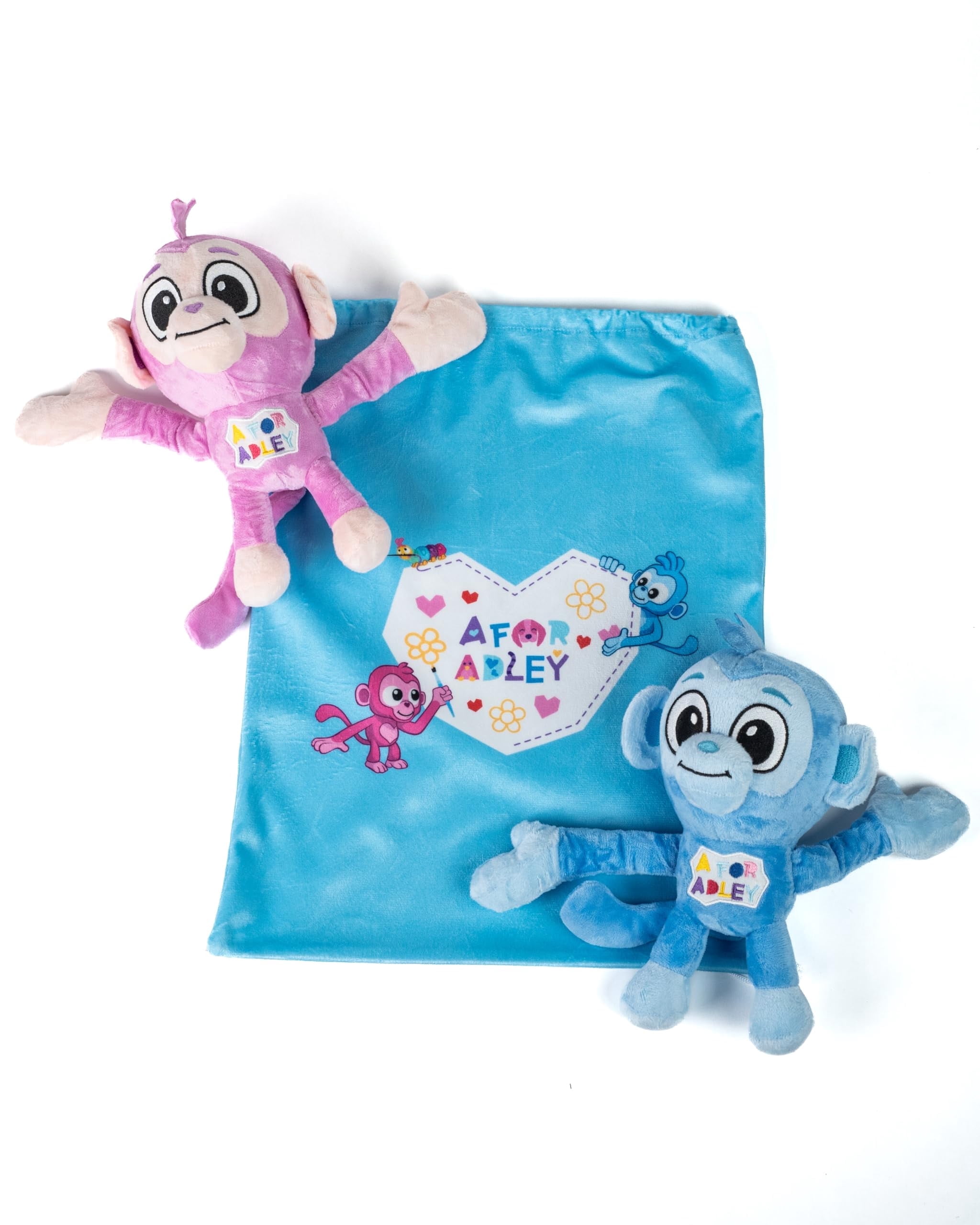 A FOR ADLEY Monkey Buddies, A Pink and Blue Monkey Ready to Be Your ...