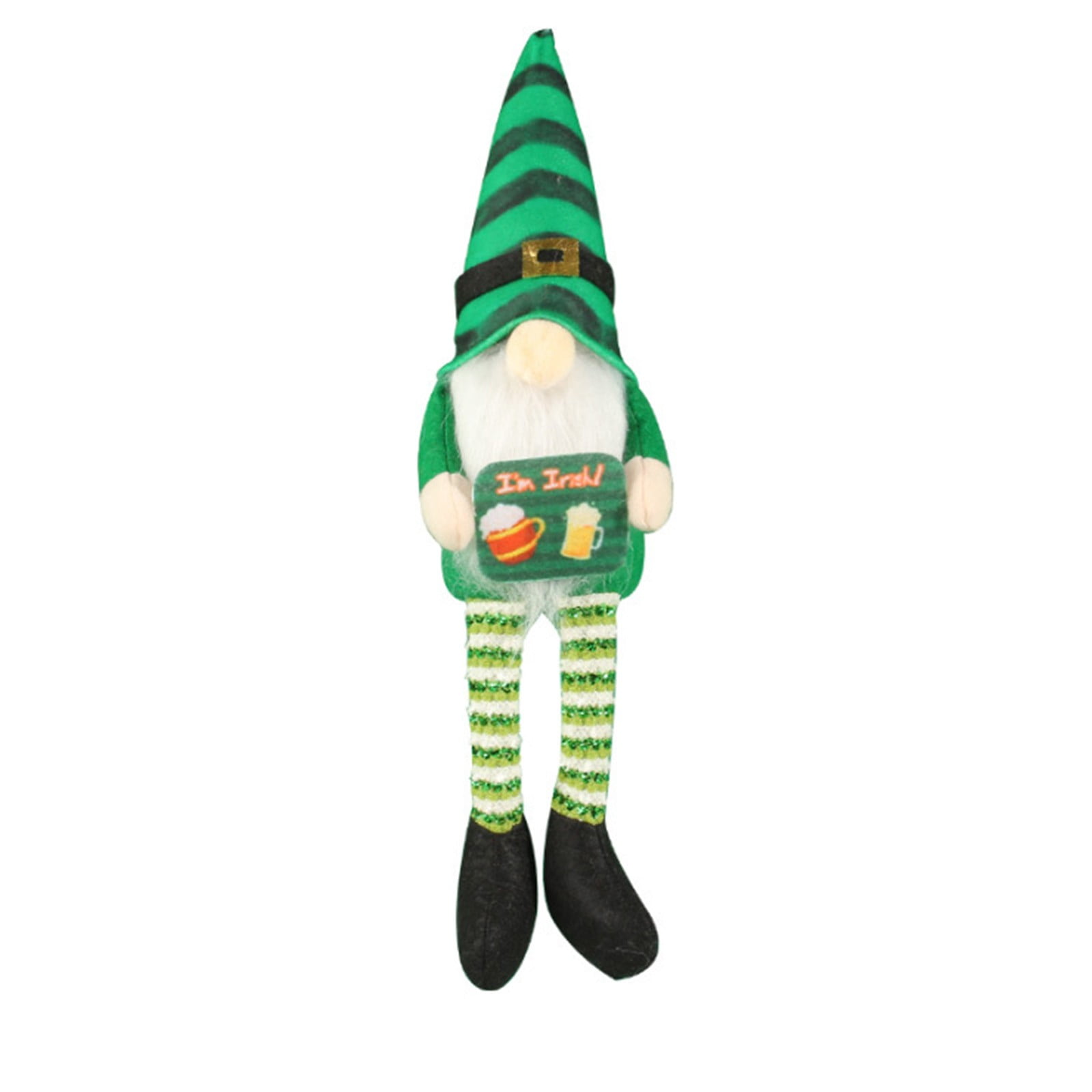 A Faceless Plush Doll With Striped Legs, Handmade Holiday Decor For ...