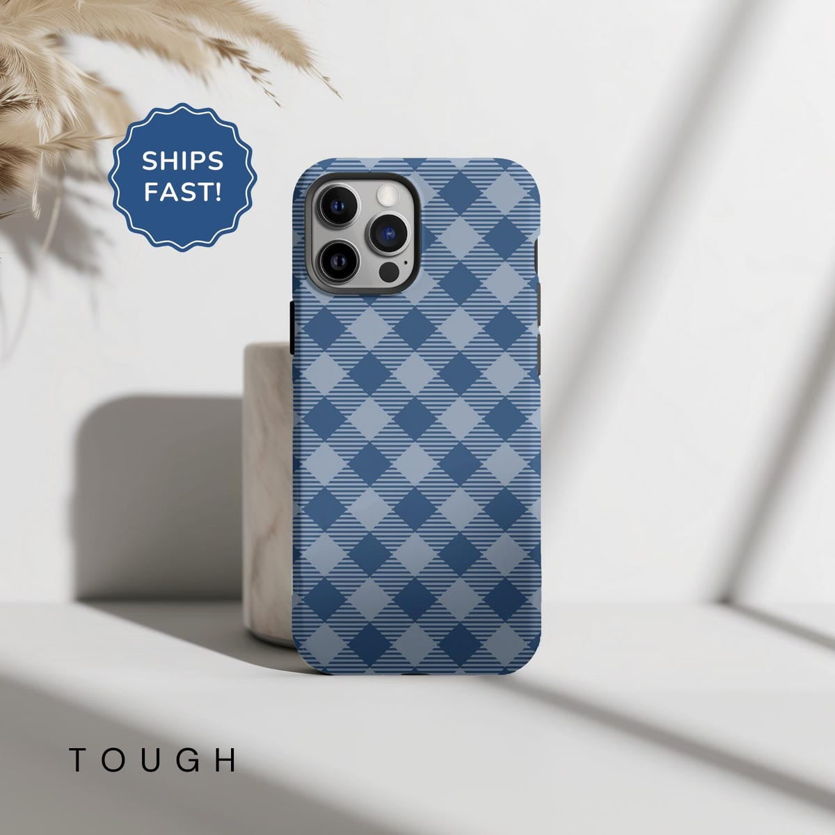 A Fall Season Phone Case with a Plaid Pattern, a perfect autumn gift ...