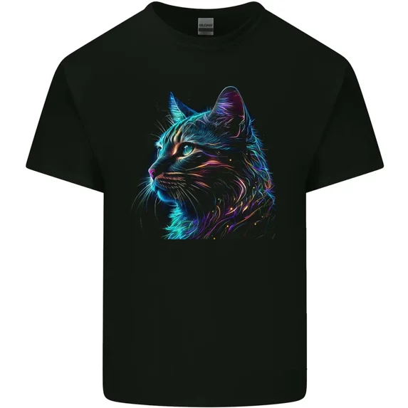 A Fantasy Cat With Cool Colours 3 Artistic Graphic Cotton Shirt,for ...