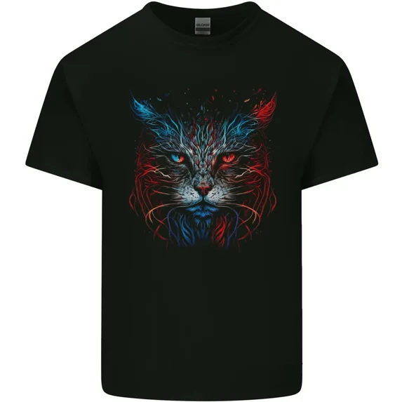 A Fantasy Cat With Cool Colours 5 Artistic Graphic Cotton Shirt,for ...