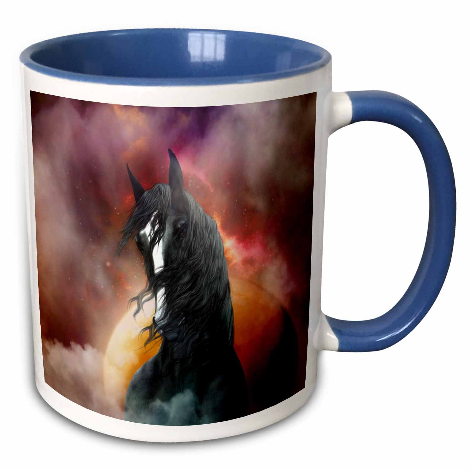3drose, a Fantasy Shire Horse Portrait on a Colorful Space Background ...