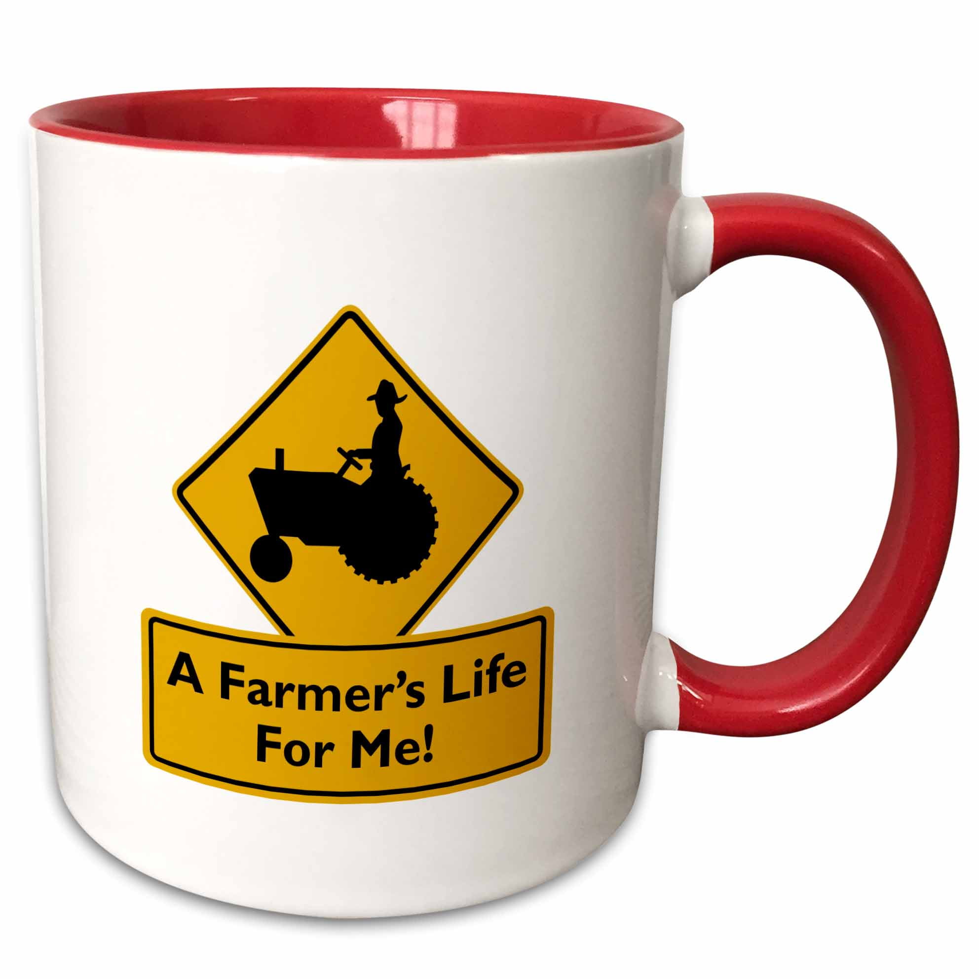 A Farmers Life For Me-Farm Tractor Design in Black and Yellow 15oz Two ...