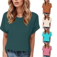 A Fashionable and Casual Round Neck Solid Color Short Sleeved T Shirt ...
