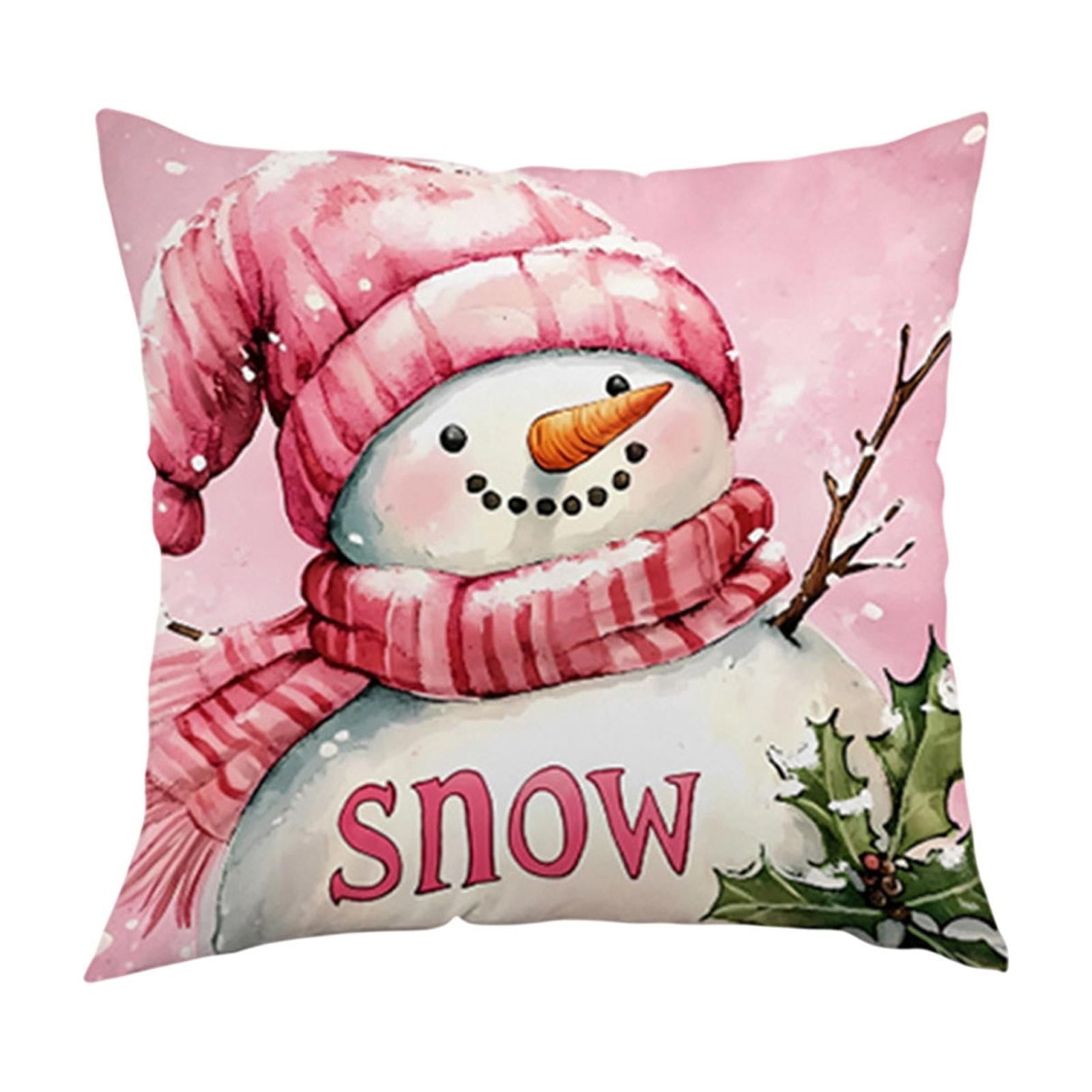 A Festive Decorative Pillow Cover Santa Claus Snowman Christmas Tree ...