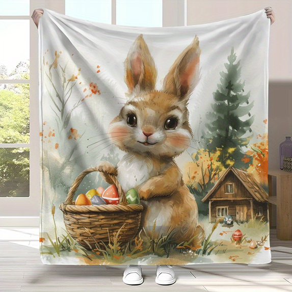 A Festive Easter Bunny Blanket: Soft and Warm, Suitable for All Seasons ...