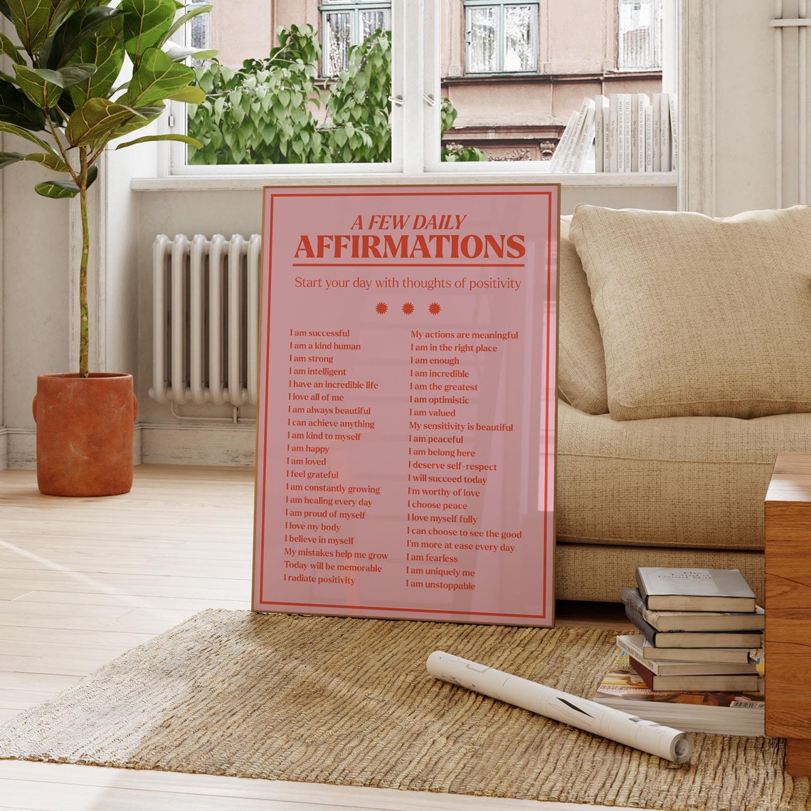 A Few Daily Affirmations Poster, Wall Art, Motivational Quote Prints ...