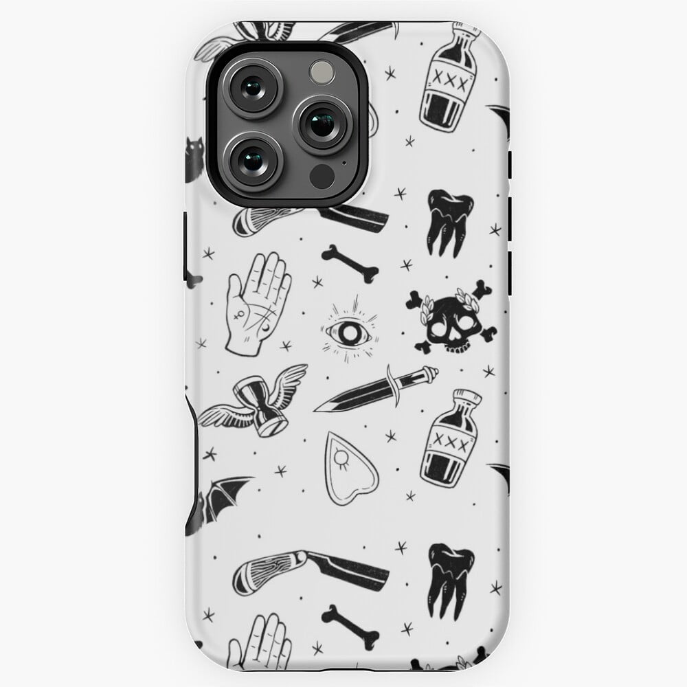 A Few of My Macabre Things on white Phone Case for iPhone 16 15 14 13 ...