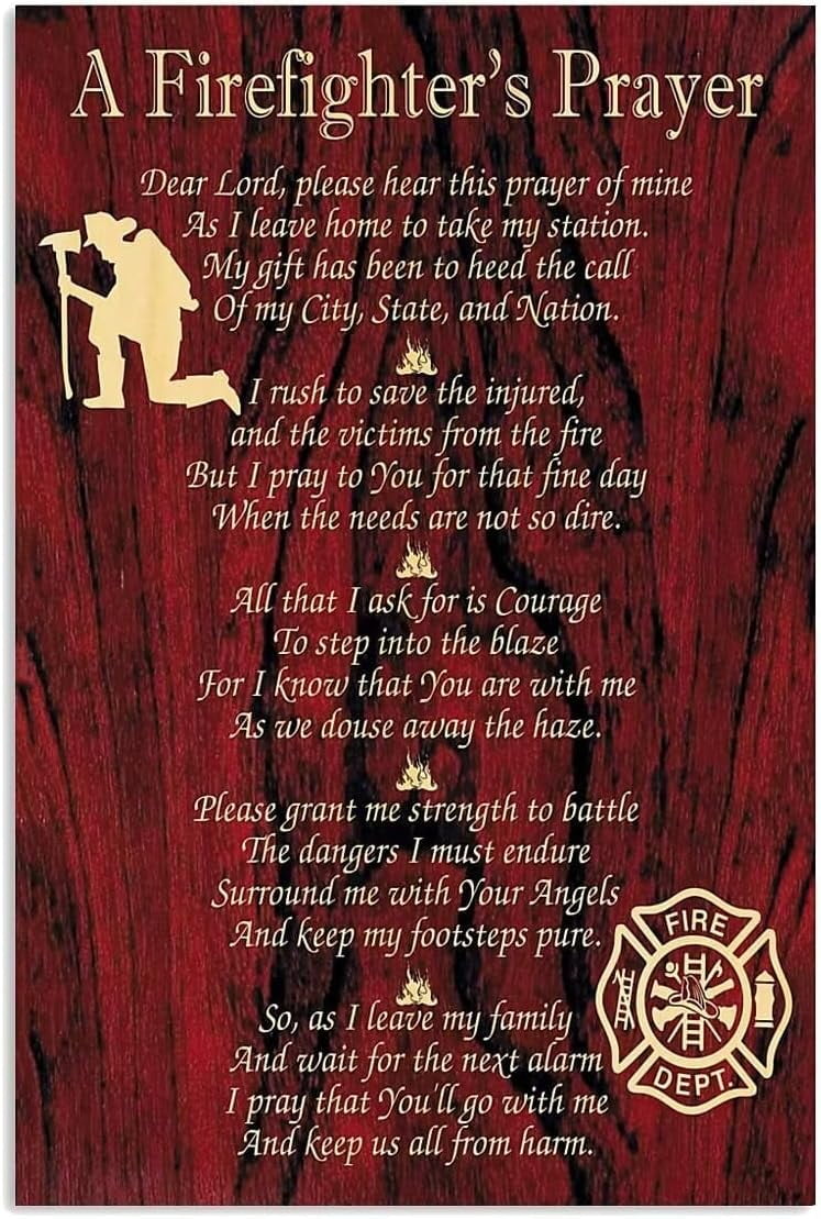 A Firefighter'S Prayer Firefighter Tin Metal Sign Wall Decor Fun ...