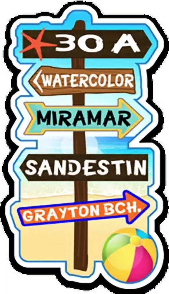 A Florida Watercolor Miramar Sandestin Grayton Beach Decal Sticker ...