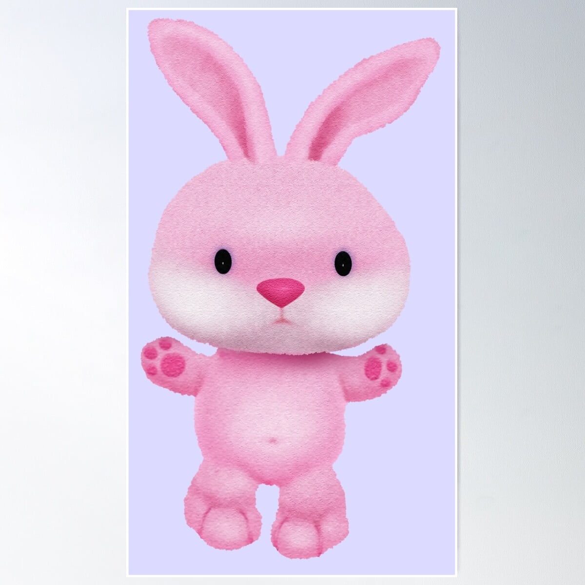 A Fluffy Pink Bunny By Maxine Gadd Poster Wall Art, Modern Wall Decor ...