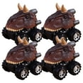 A Four Piece Mini Dinosaur Pull Back Car Toy Model Vehicle Kids Play ...