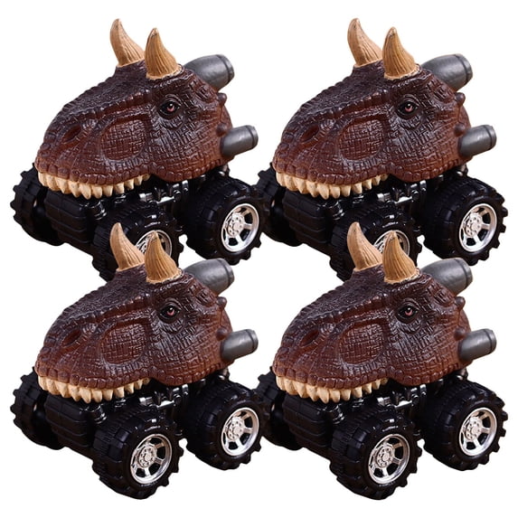A Four Piece Mini Dinosaur Pull Back Car Toy Model Vehicle Kids Play ...