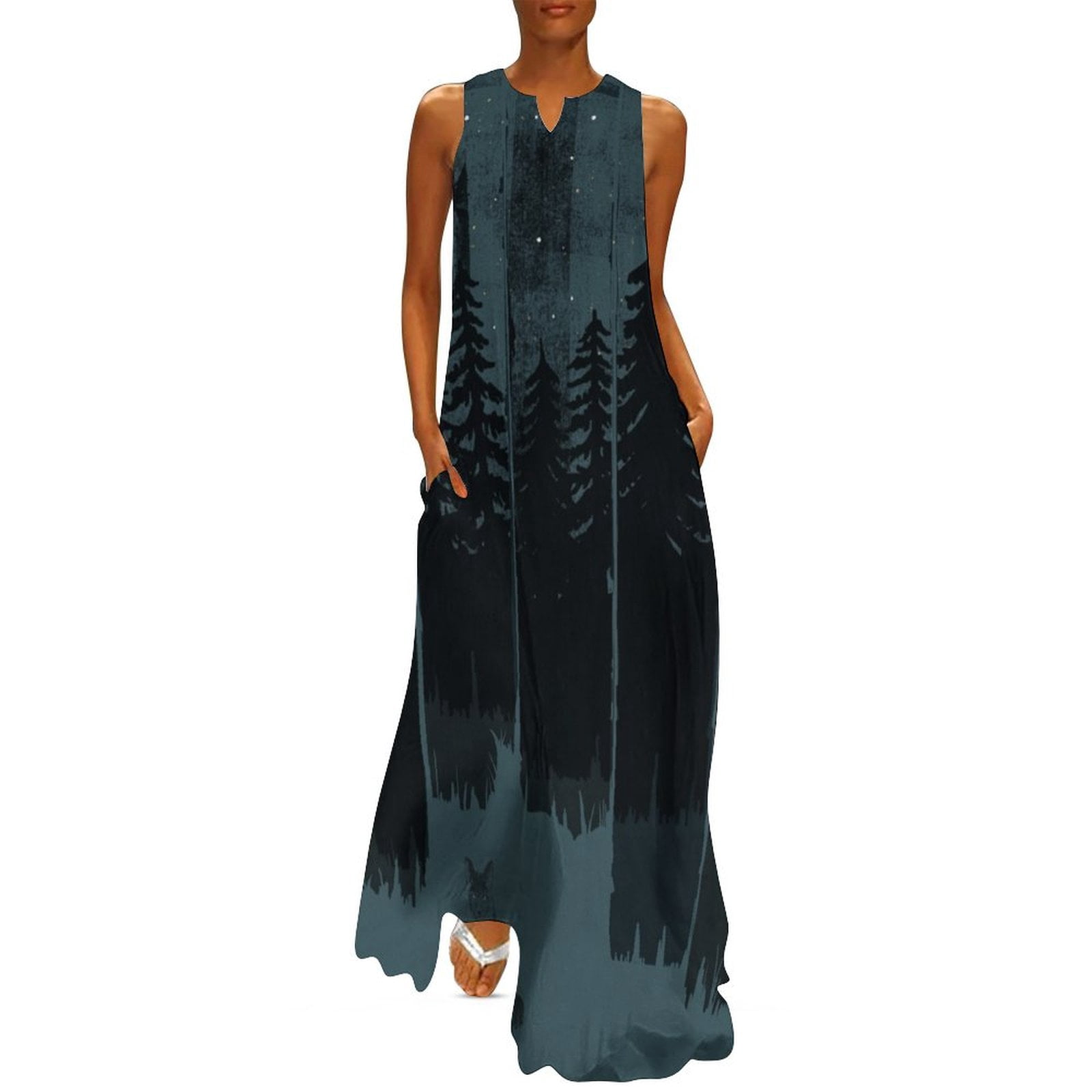 A Fox in the Wild Night Long Dress Dress woman summer dresses for women ...